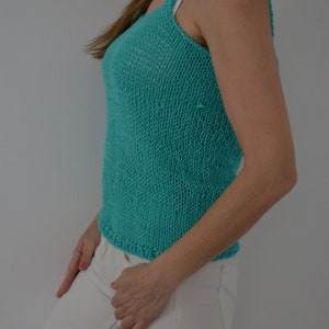 KNITTING PATTERN DIY Fresh Cotton Tank Top Women's Knit Top, Tank Top ...