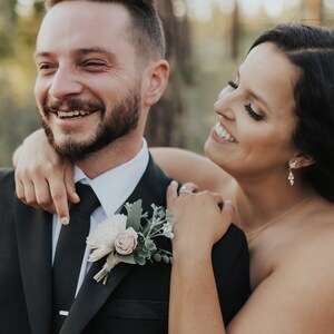 MACI | Wood Flower Wedding Bouquet With Sola Wood Flowers and Faux ...