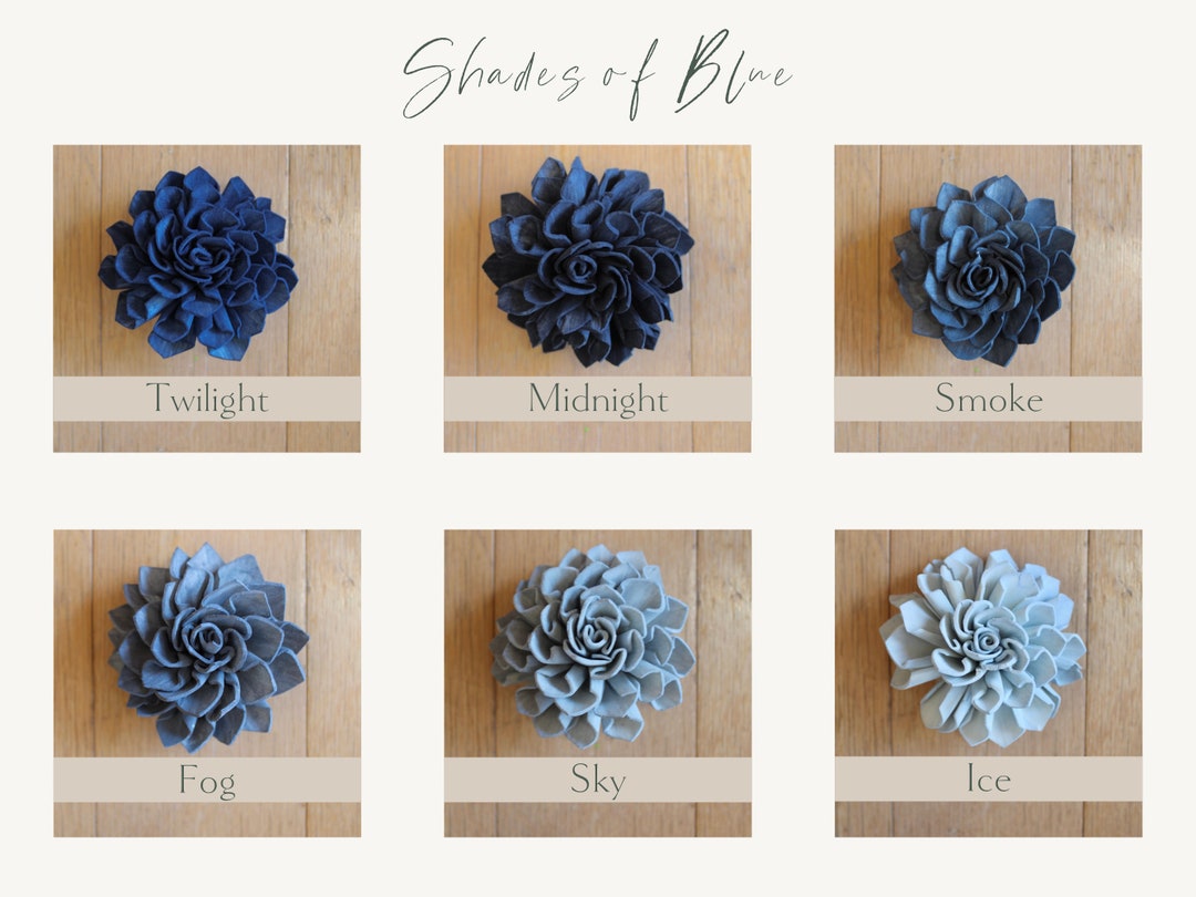 Sola Wood Flowers | Shades of Blue - Etsy