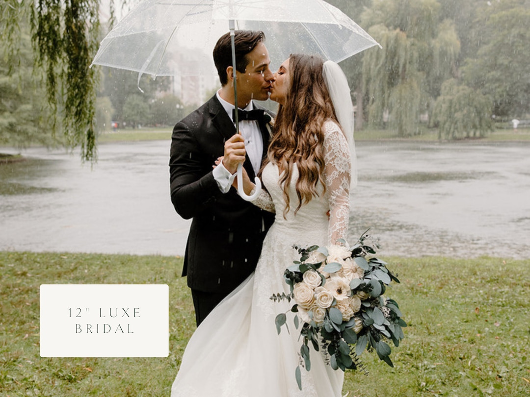 ALYSSA | Wood Flower Wedding Bouquet With Sola Flowers and Eucalyptus ...