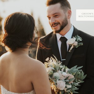 MACI | Wood Flower Wedding Bouquet With Sola Wood Flowers and Faux ...