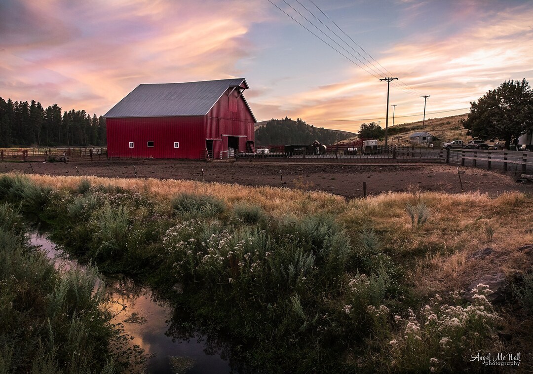 Red Barn Photo, Rustic Wall Decor, Red Barn Picture, Country Home Decor ...