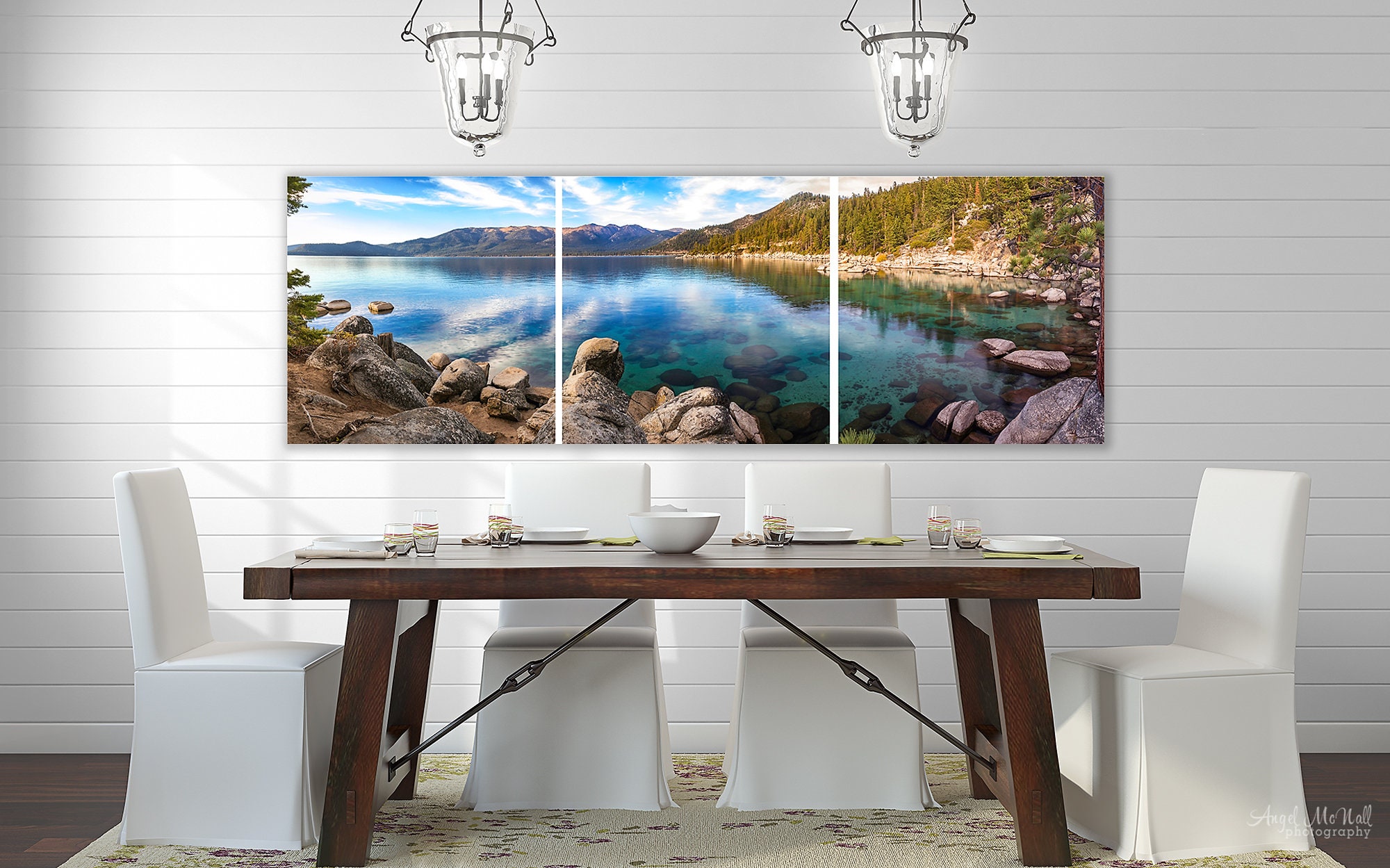 Lake Tahoe Panoramic Photography 3 Panel Wall Art Tryptic - Etsy
