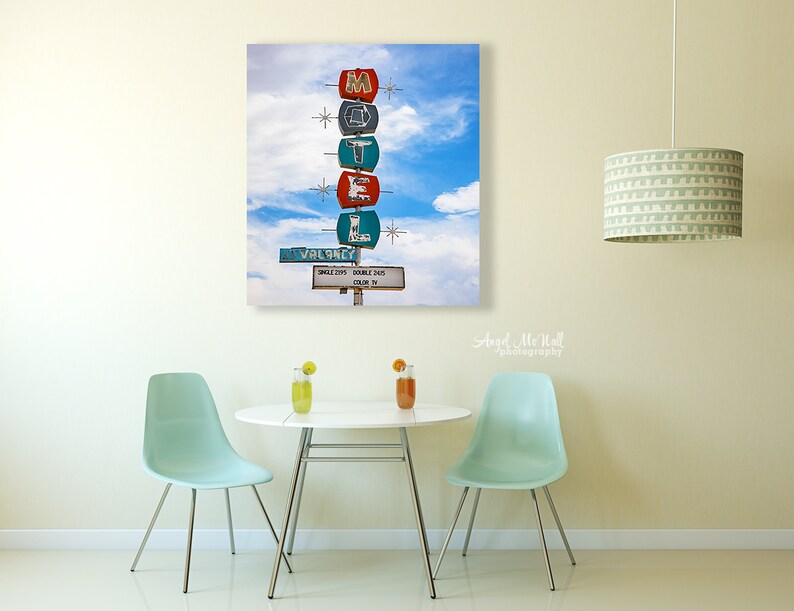 Retro Motel Sign Print, Vintage Motel, Retro Wall Decor, Mid Century ...