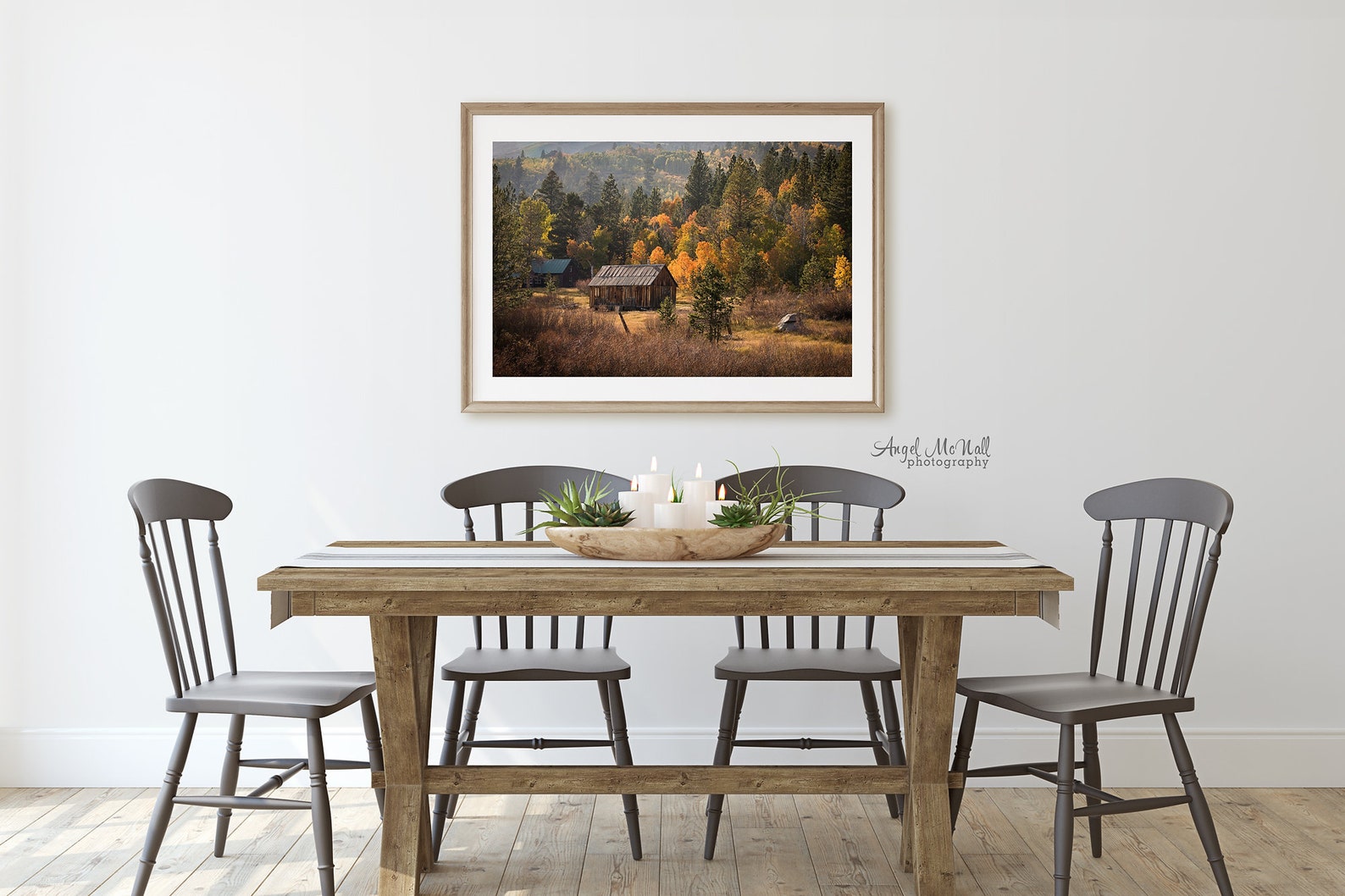 Farmhouse Canvas Print, Fall Leaves Photo Print, Autumn Wall Art ...