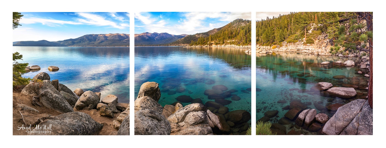 Lake Tahoe Panoramic Photography 3 Panel Wall Art Tryptic - Etsy