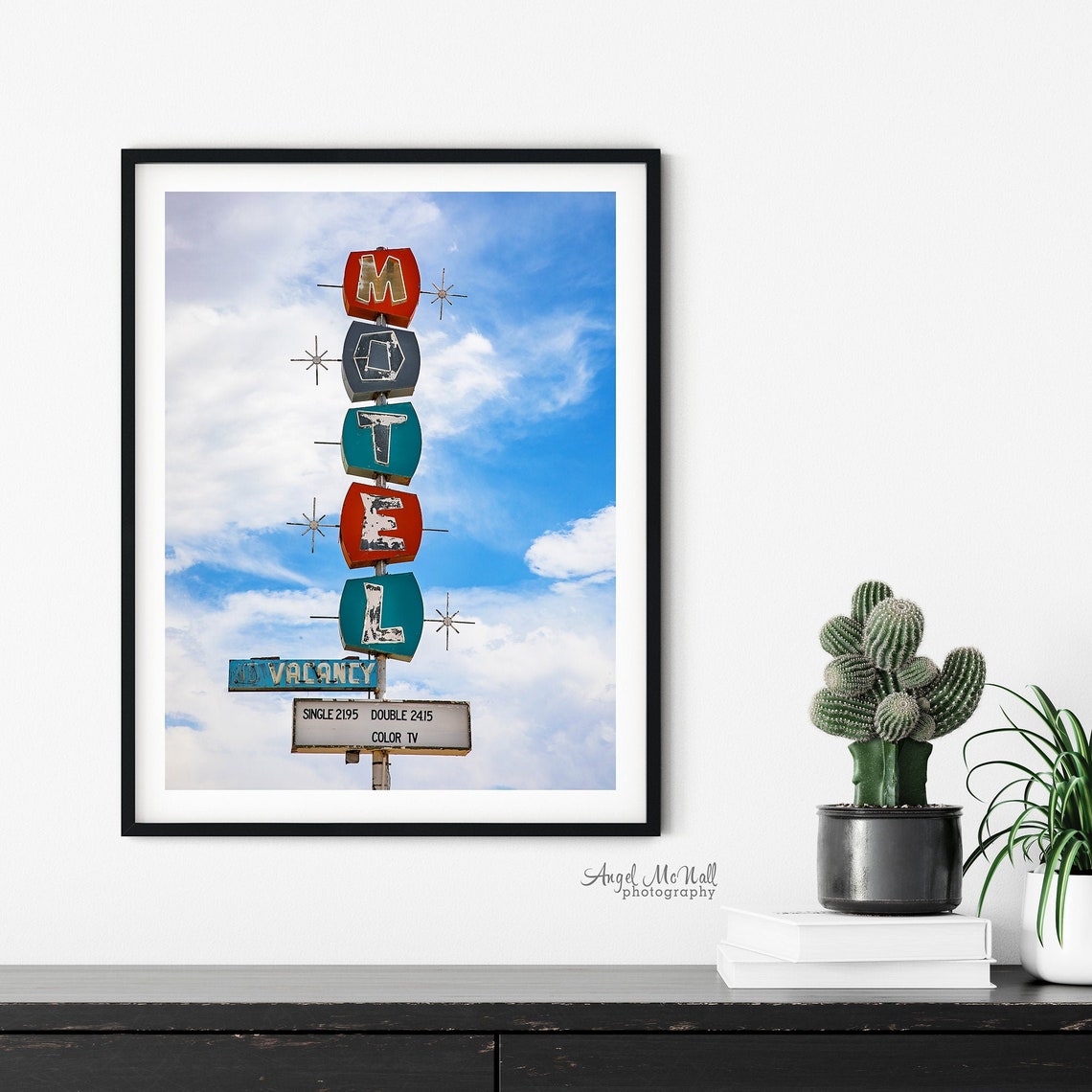 Retro Motel Sign Print Vintage Motel Retro Wall Decor Mid - Etsy