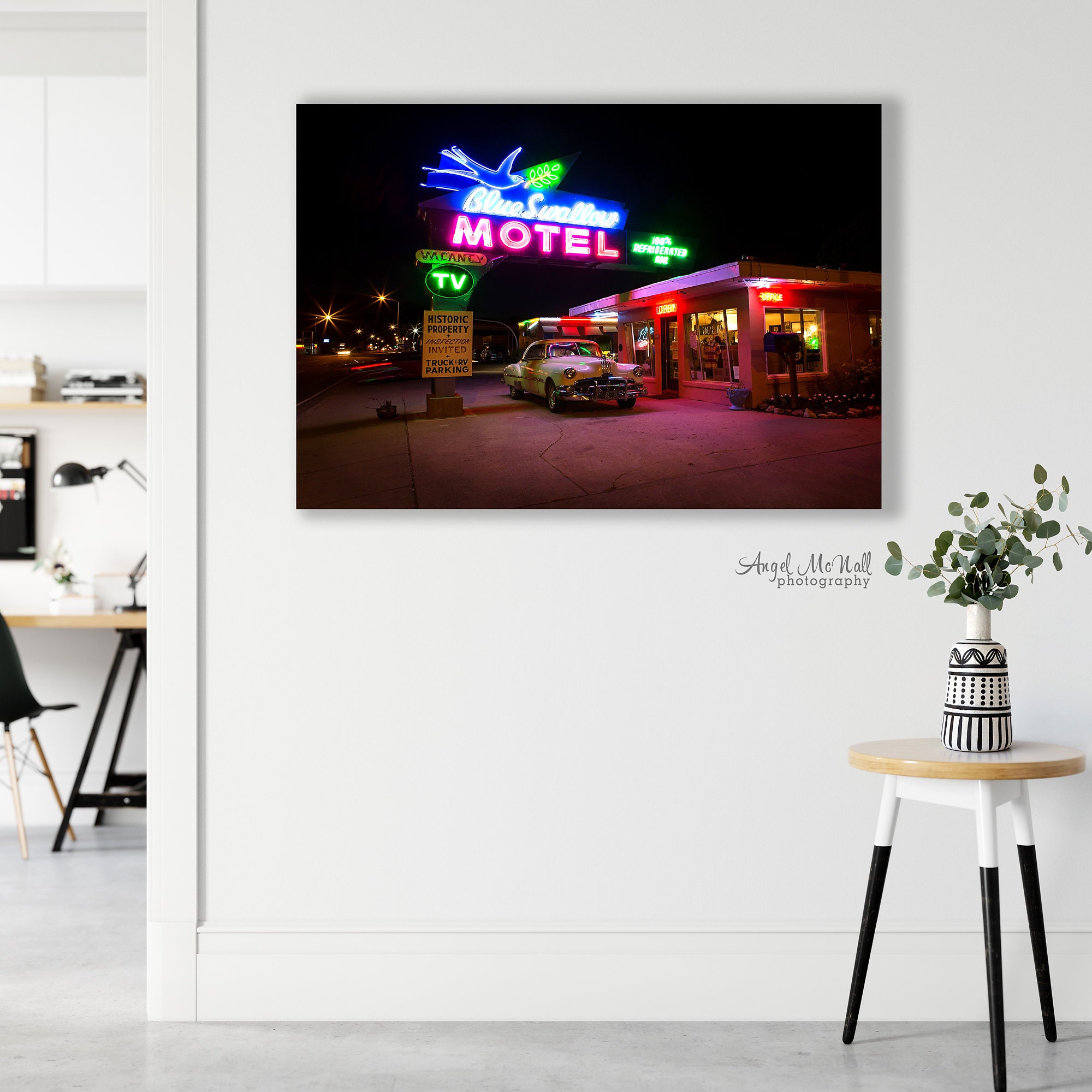 Route 66 Photography, Blue Swallow Motel Print, Vintage Motel Print ...