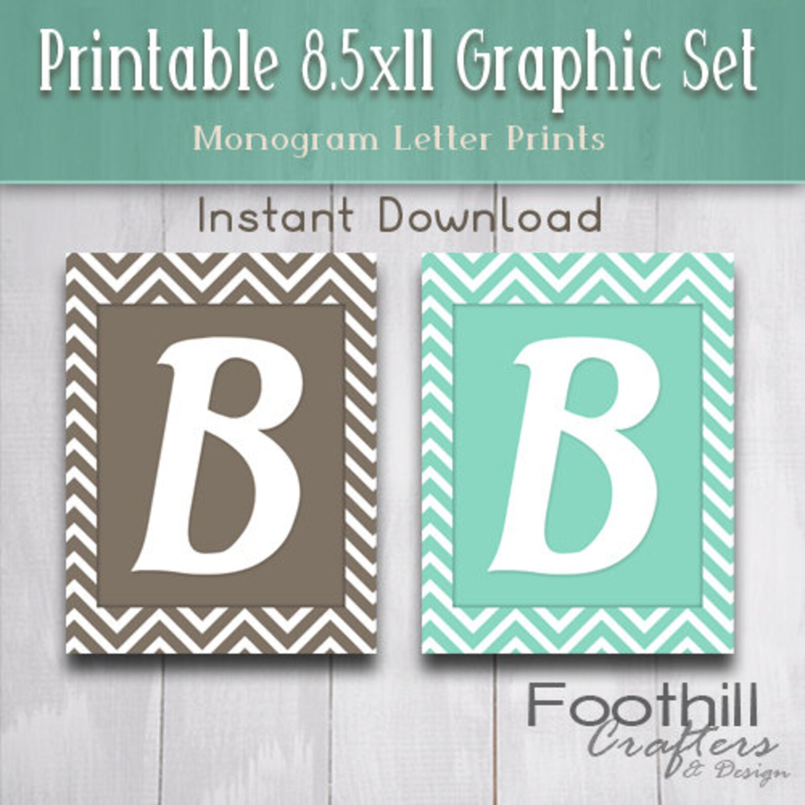 INSTANT DOWNLOAD Monogram Letter b Prints With - Etsy