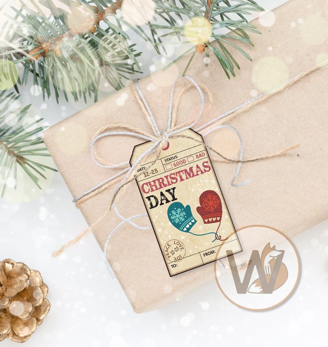 Instant Download 6 Christmas Gift Tags Mittens Good or Bad - Etsy