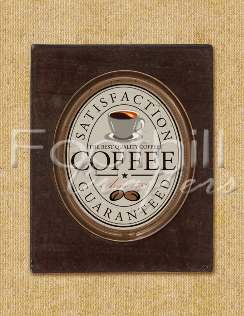 INSTANT DOWNLOAD Vintage Coffee Oval Sign Digital Graphic - Etsy