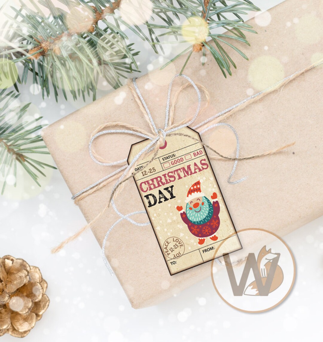 Instant Download 6 Christmas Gift Tags Santa Good or Bad - Etsy