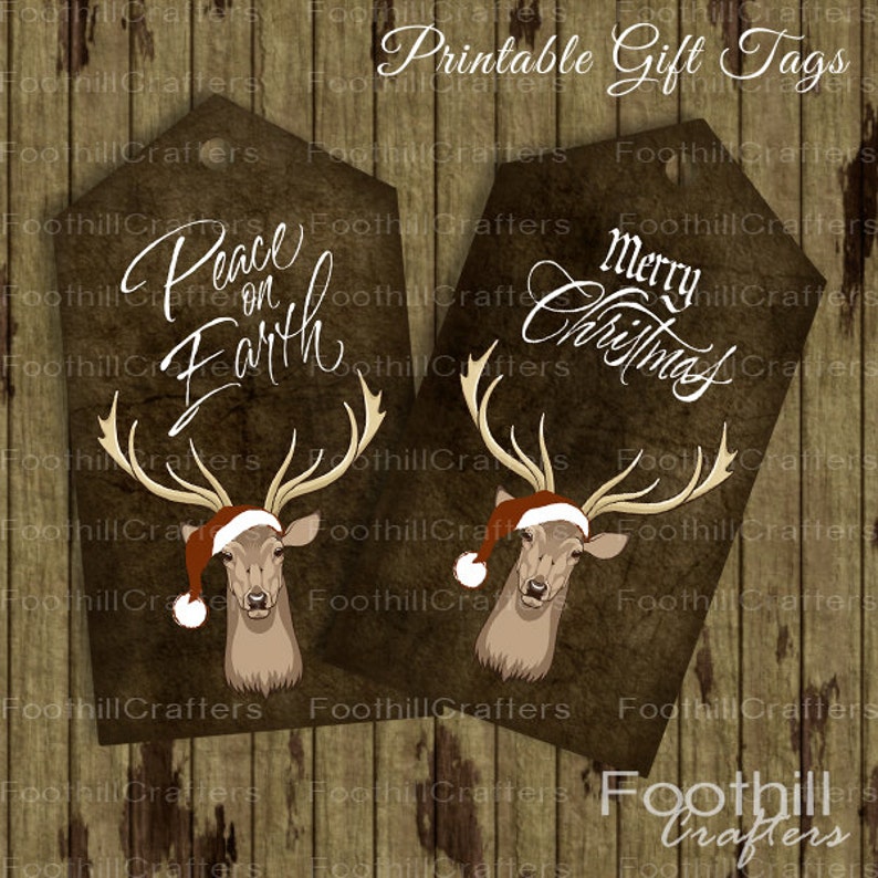 Instant Download 8 Christmas Deer Gift Tags 3.75 X 2 Inches - Etsy