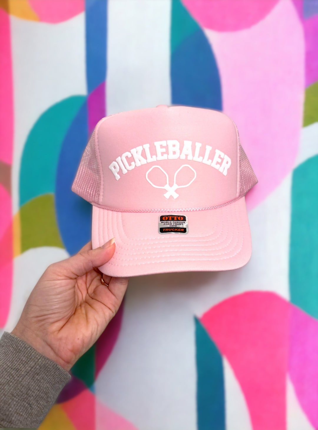 Pickleball Custom Puff Embossed Trucker Hat for Women, Pickleballer Hat ...