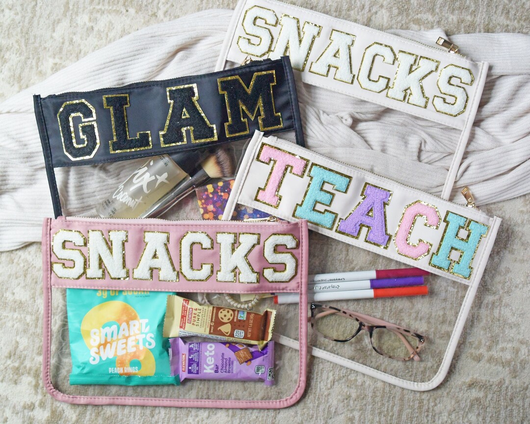 Clear Pouch With Patches, Snacks Bag Eco Friendly, Teacher Gift ...