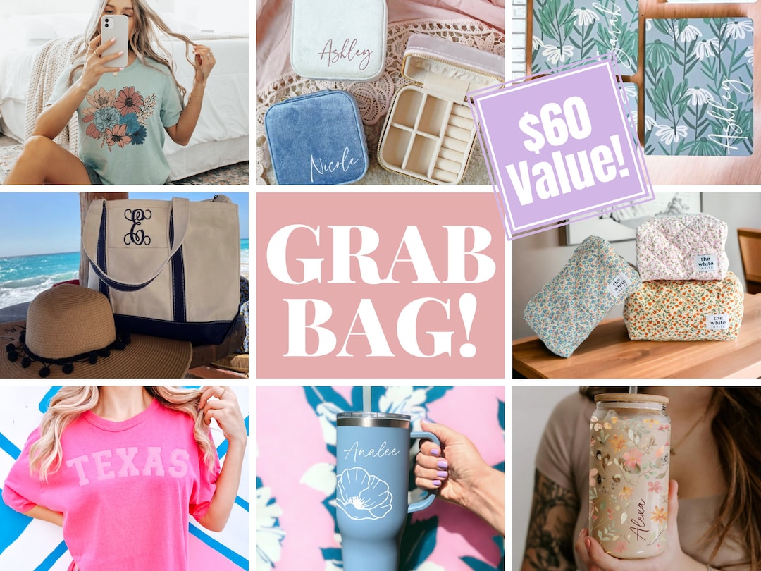 Gift for Her Grab Bag, Personalized Tumbler With Lid and Straw, Quilt ...