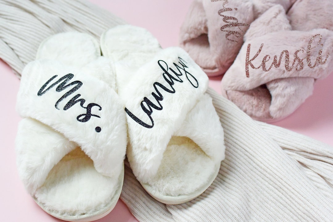 Personalized Bridal Slipper Bridesmaid Gifts Bridal Shower Bachelorette ...