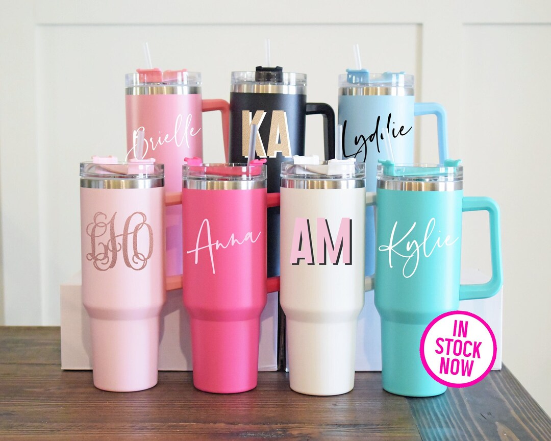 40 Oz Tumbler With Handle Personalized Tumbler With Straw - Etsy
