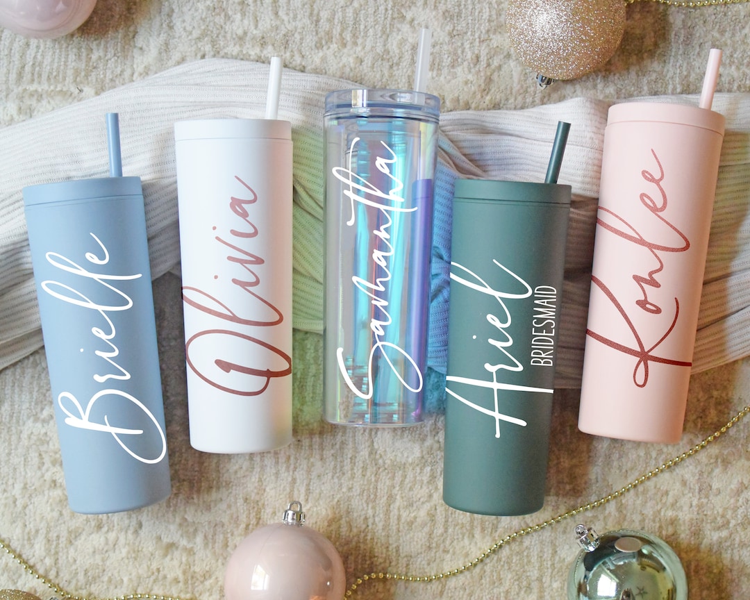 Personalized Tumbler With Lid and Straw Christmas Gift, Bridesmaids ...