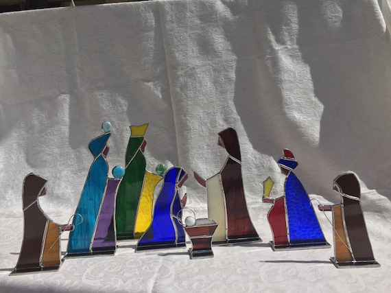 Stained Glass Nativity Set