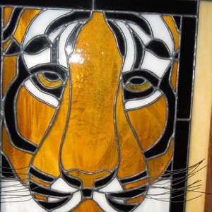 Tiger Stained Glass Panel - Etsy