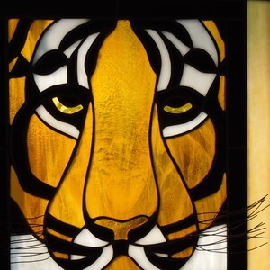 Tiger Stained Glass Panel - Etsy