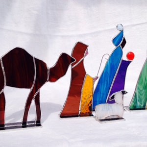 Stained Glass Nativity Set 14 Pieces - Etsy