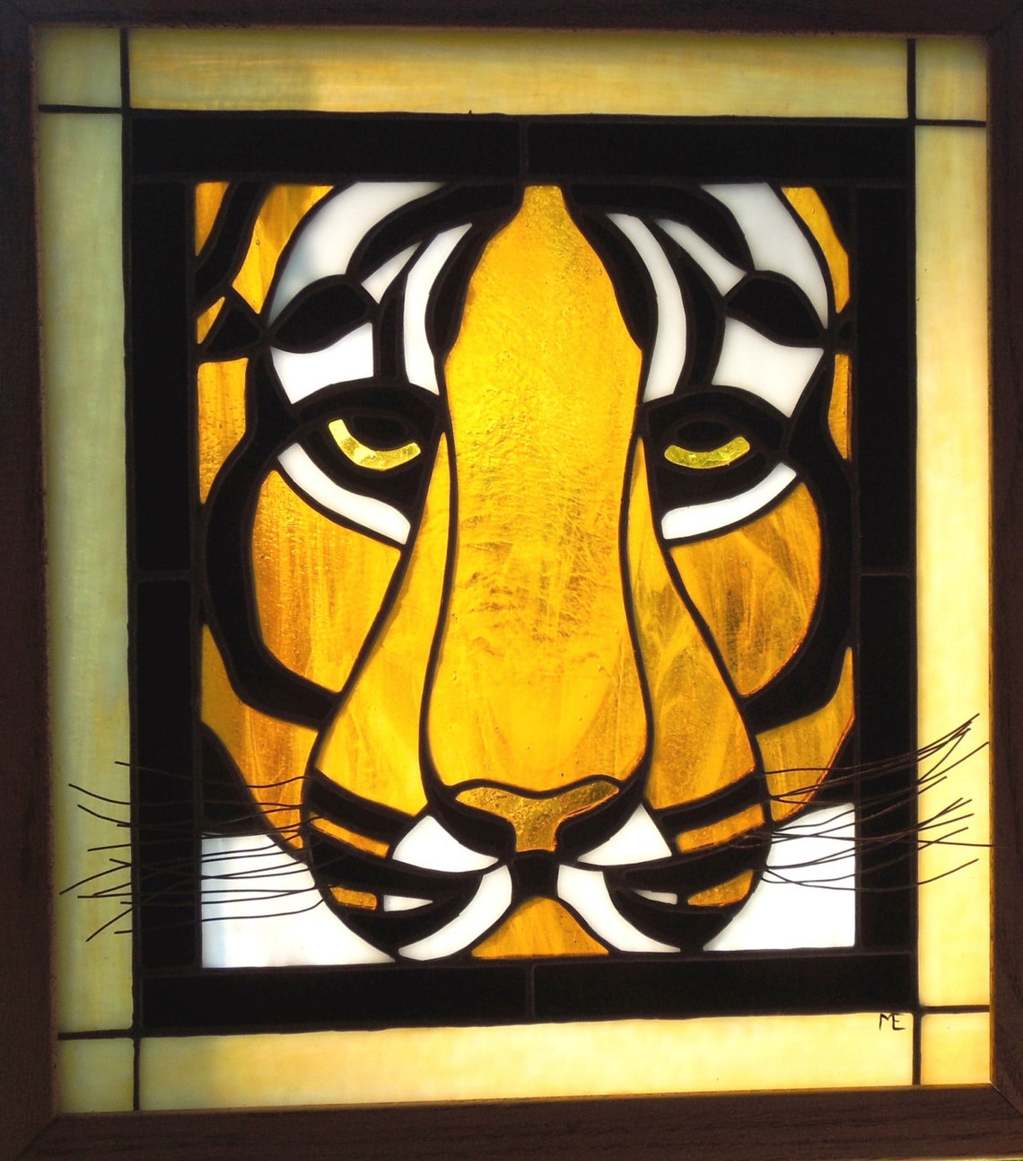 Tiger Stained Glass Panel | Etsy