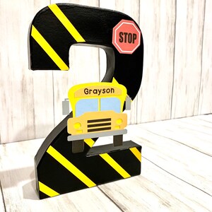 School Bus Centerpiece, School Bus Age Number, School Bus Party Decor ...