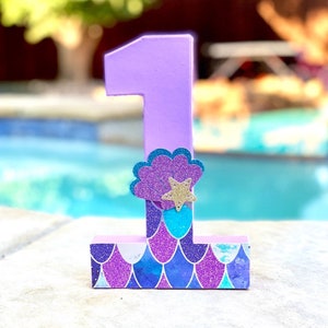 Mermaid Party, Mermaid Centerpiece, Mermaid Theme Number Photo Prop ...