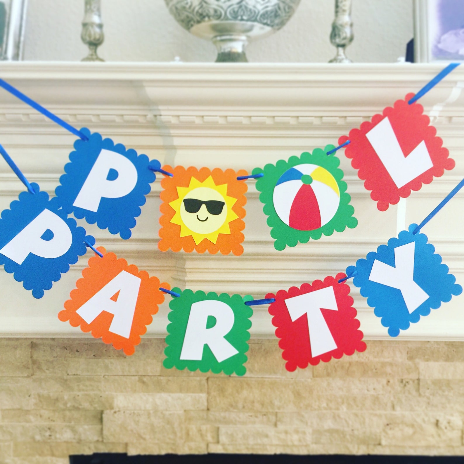 Pool Party Banner, Pool Party Decorations, Happy Birthday Banner ...