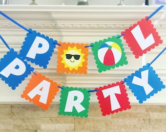 Pool Party Banner | Etsy
