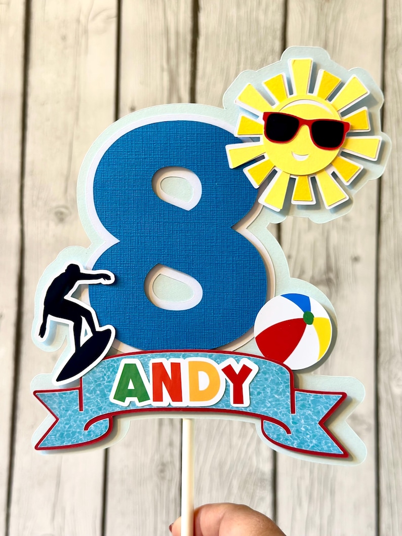 Pool Party Cake Topper: Splish Splash Summer Birthday Decor - Etsy