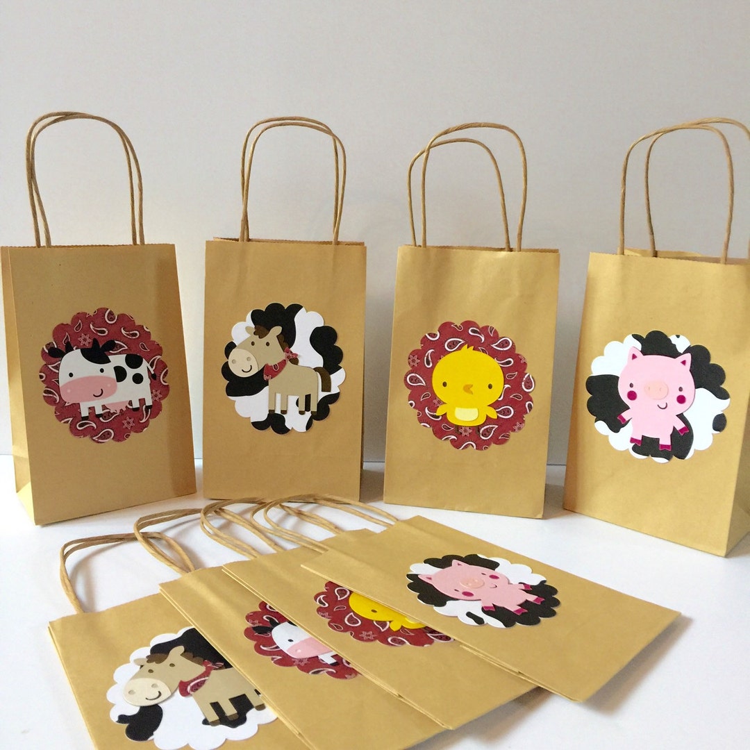 Barnyard Party Favor Bags: Farm Animal Goody Bags (set of 8) - Etsy