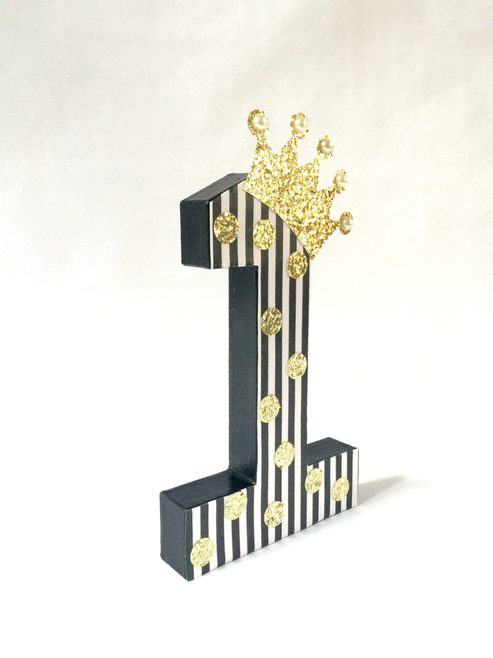 Gold Glitter Crown Number: Pink Princess First Birthday Decor - Etsy