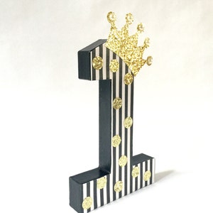 Gold Glitter Crown Number: Pink Princess First Birthday Decor - Etsy