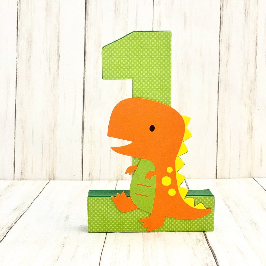 Dinosaur First Birthday Number: Dino Party Centerpiece - Etsy