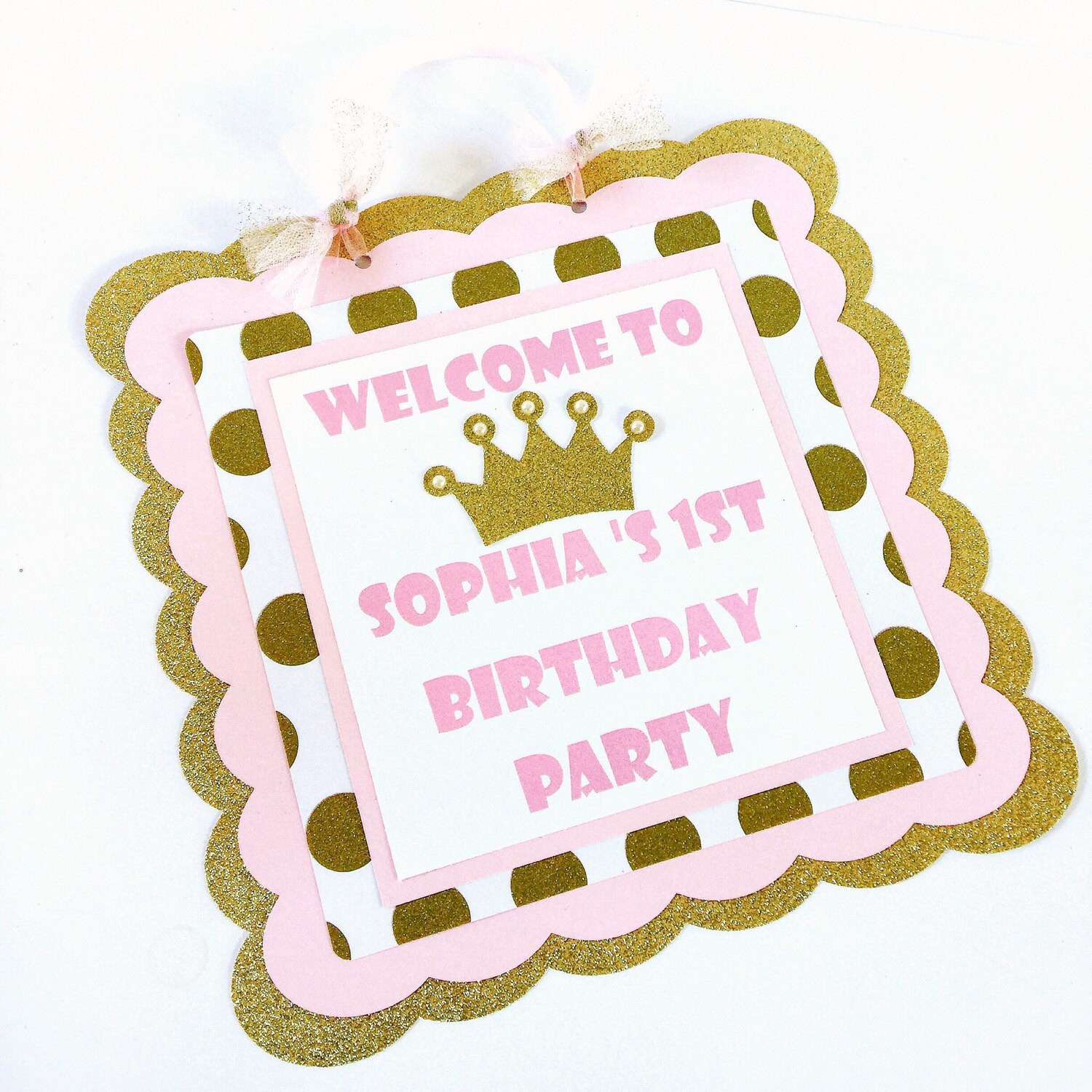 Princess Door Sign 1st birthday Princess theme party pink | Etsy