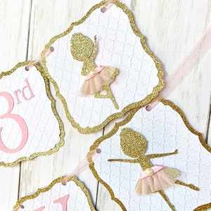 Ballerina Birthday Banner, Ballerina Party Decorations, Pink and Gold ...
