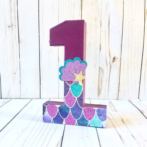 Mermaid Party Mermaid Centerpiece Mermaid Theme Number Photo | Etsy