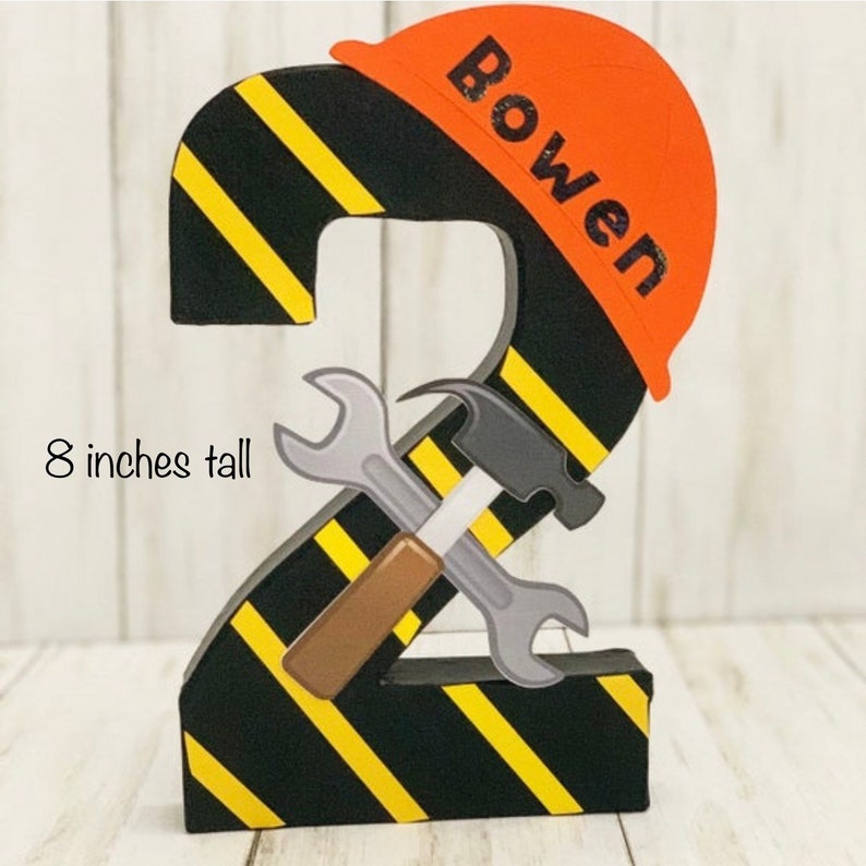 Construction Birthday Number: Tool Theme Party Decor - Etsy