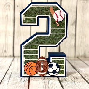 Personalized 3D Sports Number Centerpiece: Football, Soccer Birthday ...