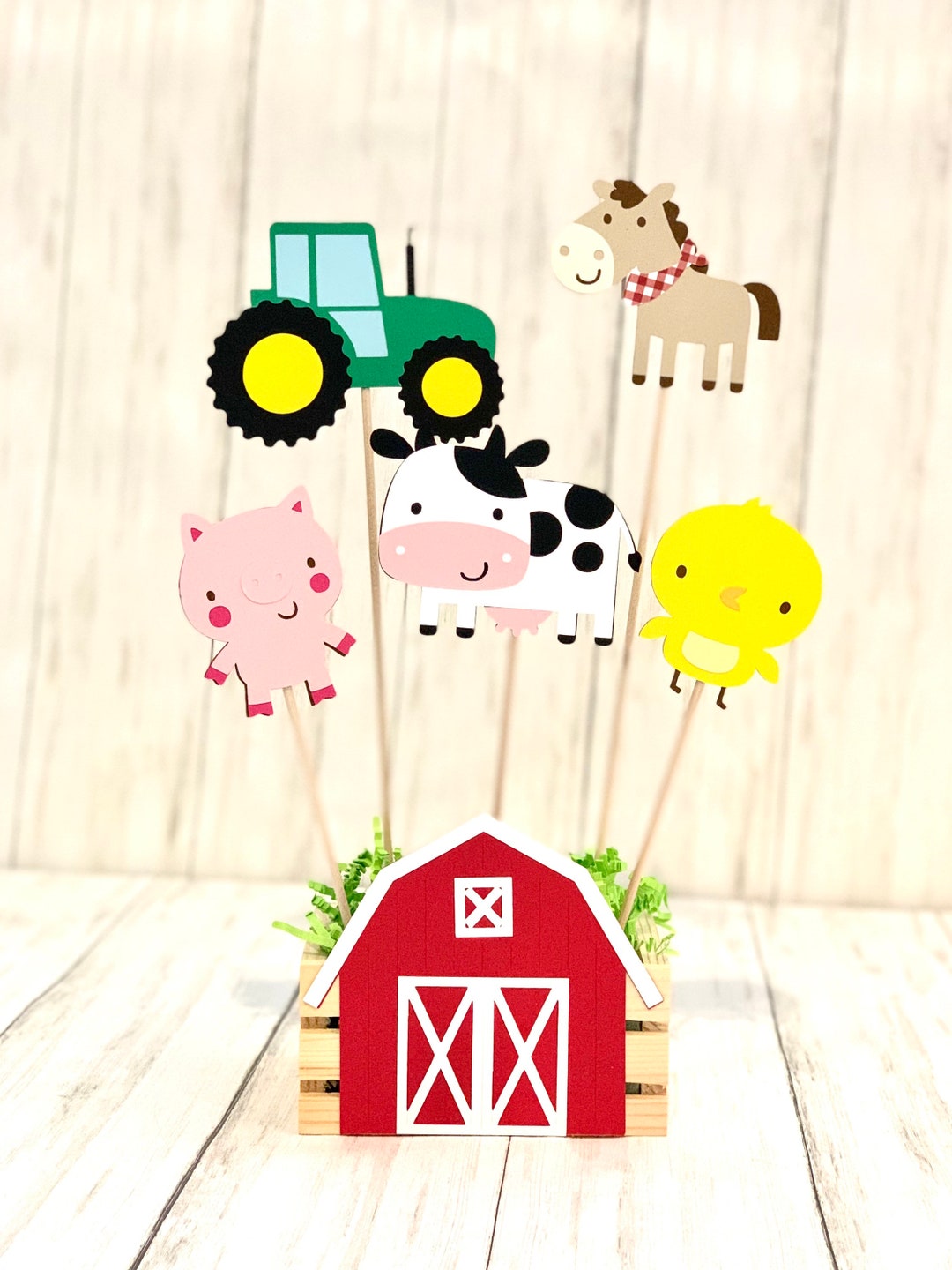 Barnyard Birthday Centerpiece: Farm Animals & Tractor Party Decor - Etsy