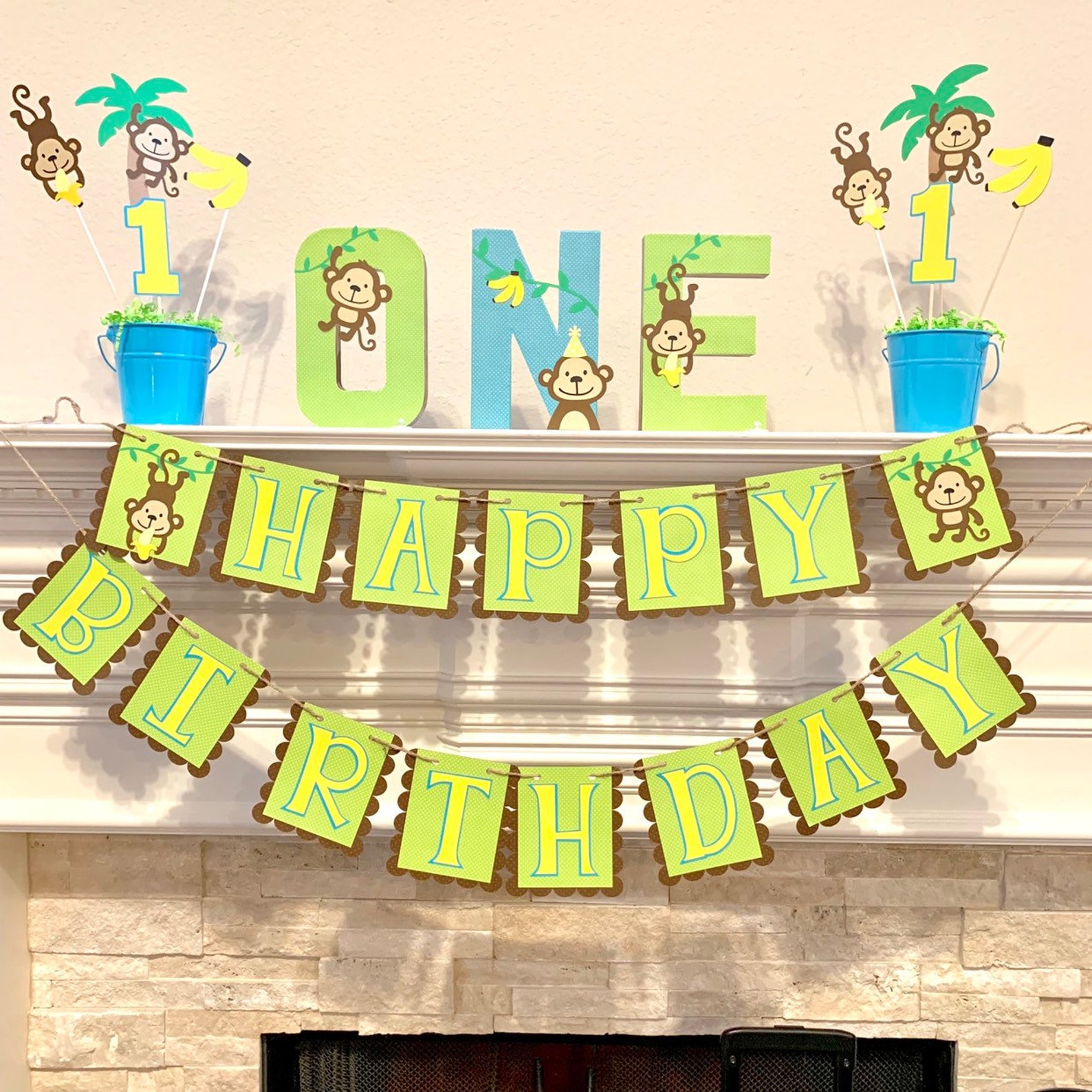 Monkey Party Centerpiece Monkey Party Decorations Monkey - Etsy