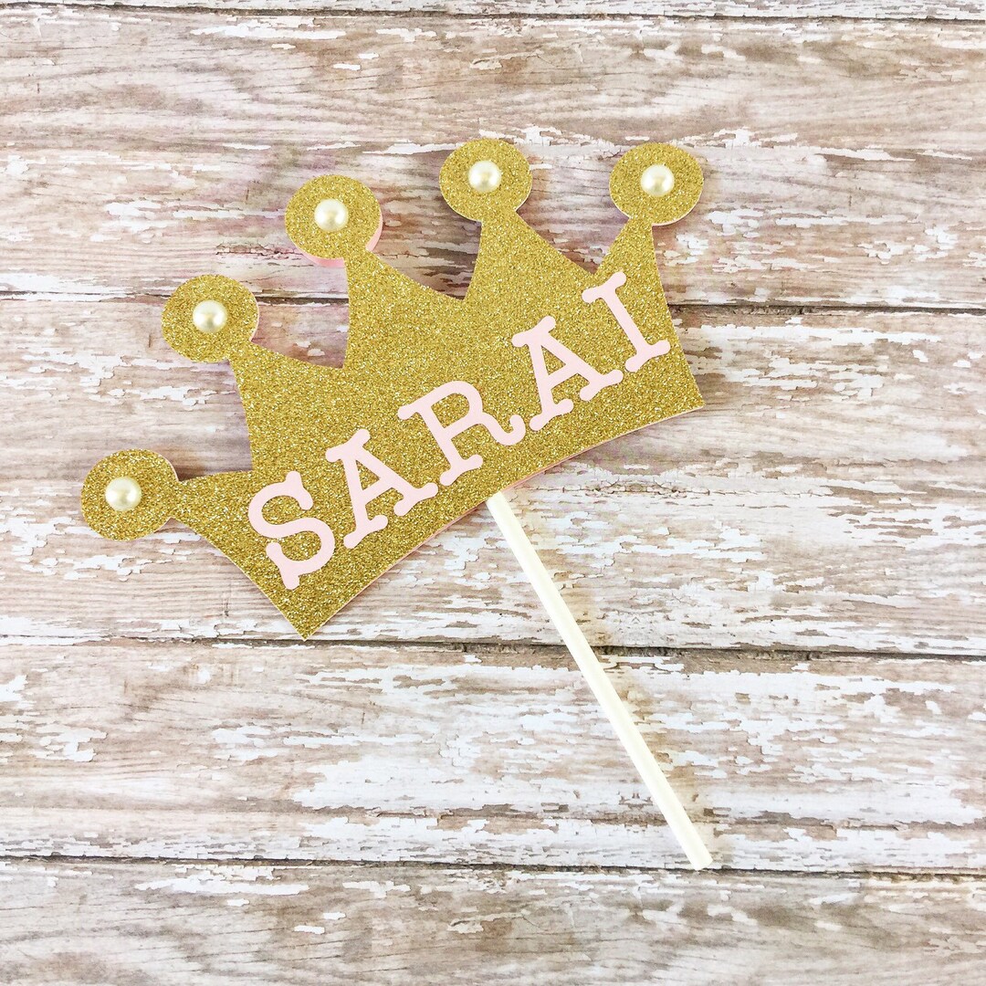 Princess Cake Topper, Princess Party, Cake Topper, Pink and Gold Party ...