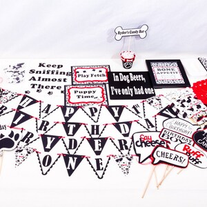 Dalmatian Birthday Party, Block Letters, Black and White Birthday, Dog ...