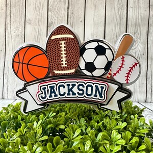 Sports Birthday Cake Topper: Football, Soccer, Baseball Party Decor - Etsy
