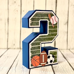 Personalized 3D Sports Number Centerpiece: Football, Soccer Birthday ...