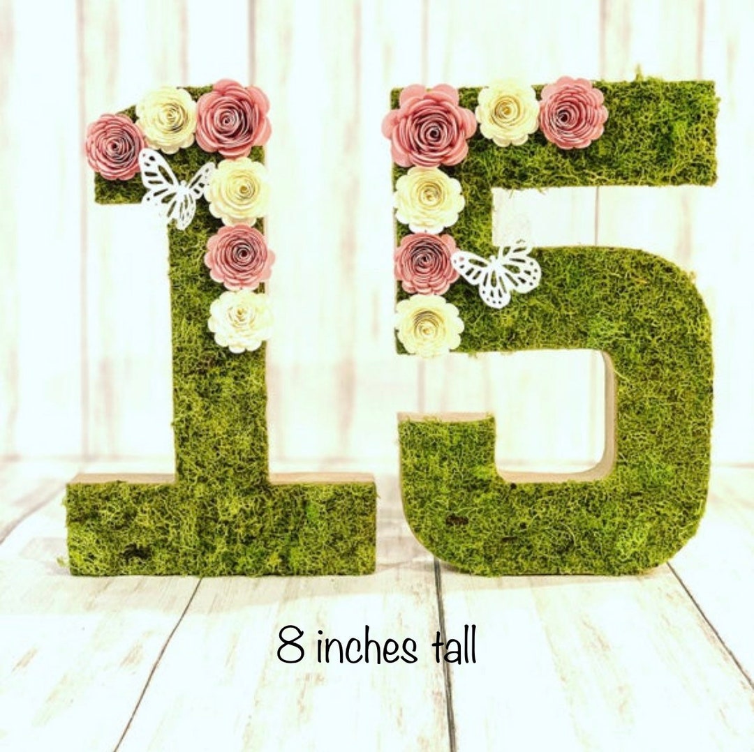 Moss Number: Fairy Garden Party Decor, Handmade Paper Flowers - Etsy