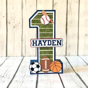 Personalized 3D Sports Number Centerpiece: Football, Soccer Birthday ...